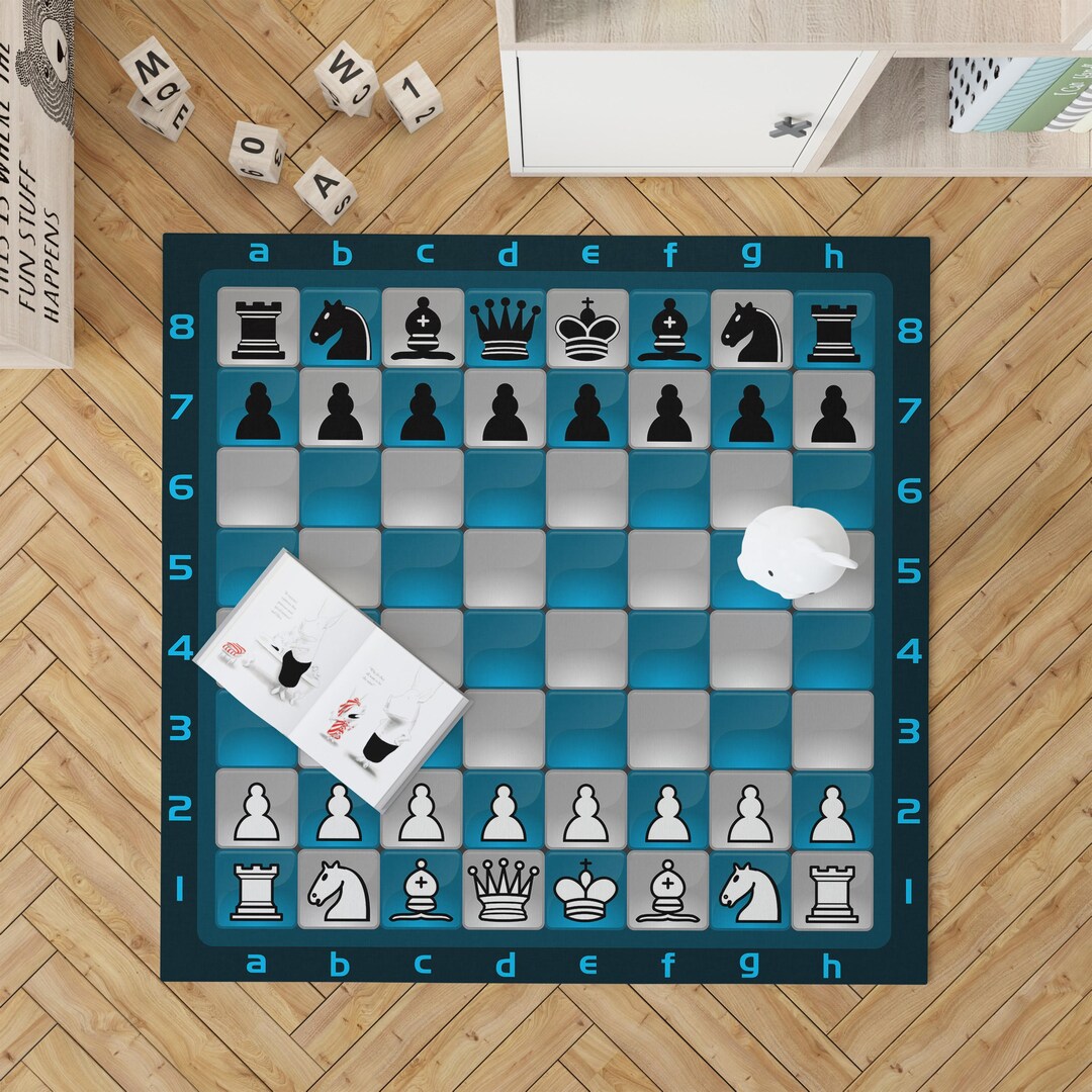 Chess Board Rug, Gamer Room Rug, Modern Chess Rug, Kids Room Rug, Kids ...