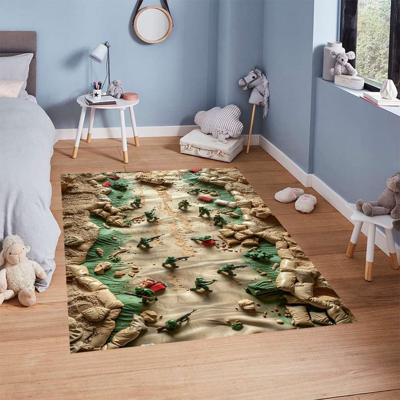 Military Battle Play Mat: Toy Soldier War Zone Rug - Etsy UK