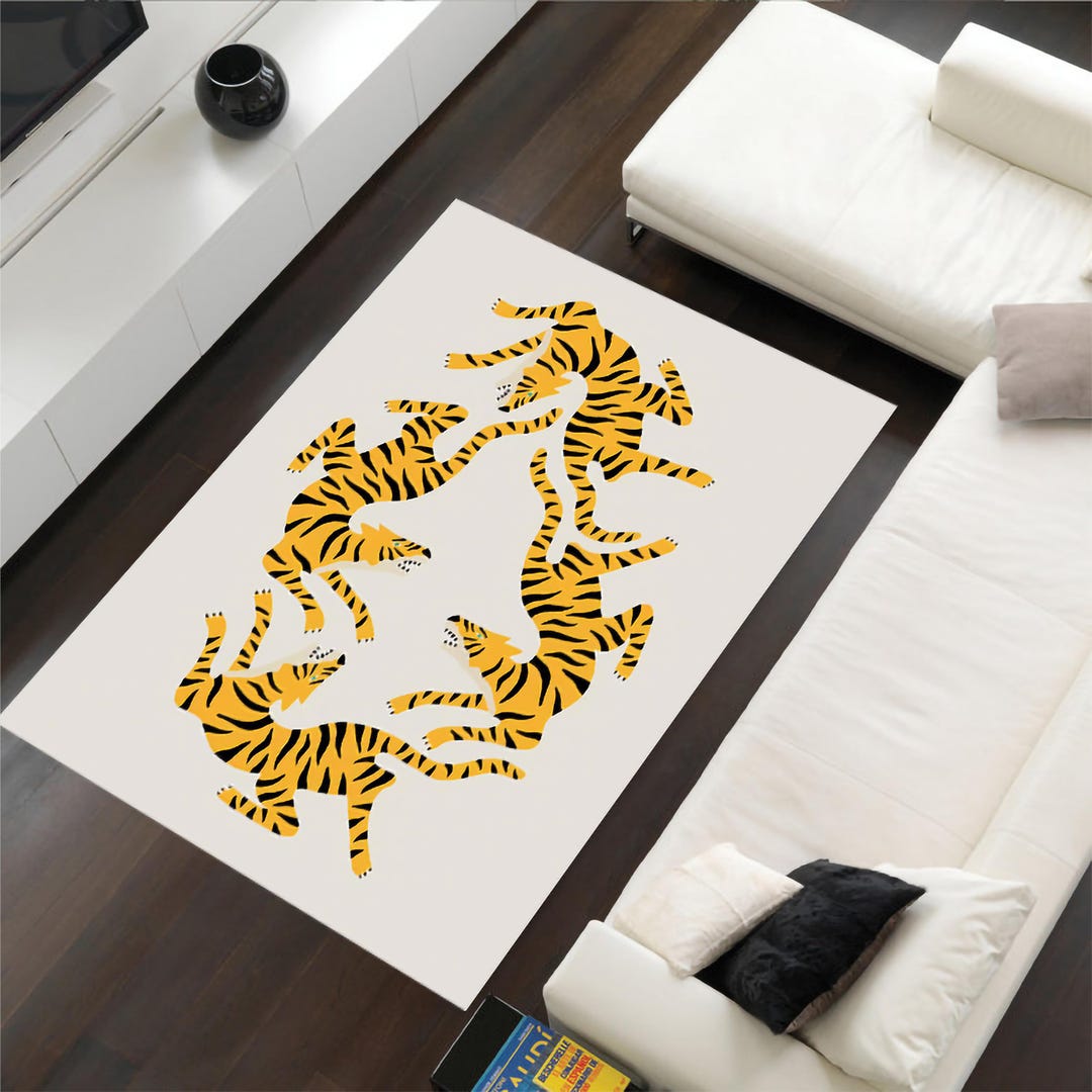 Tiger Pattern Rug, Tiger Rug, Feng Shui Tiger Rug,minimalist Tiger Rug ...