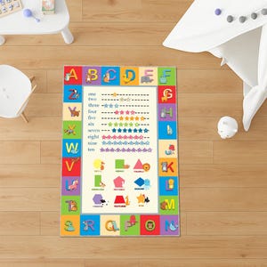 Alphabet Rug for Kids | Colorful Learning Carpet | ABC 123 Animal ...