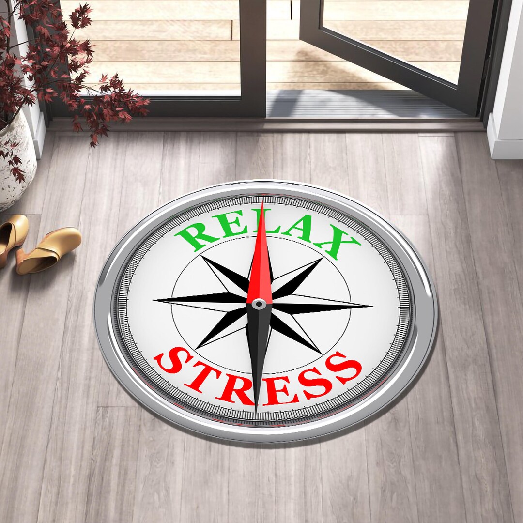Relax Compass Rug: Motivational Office Decor, Stress Relief Carpet - Etsy