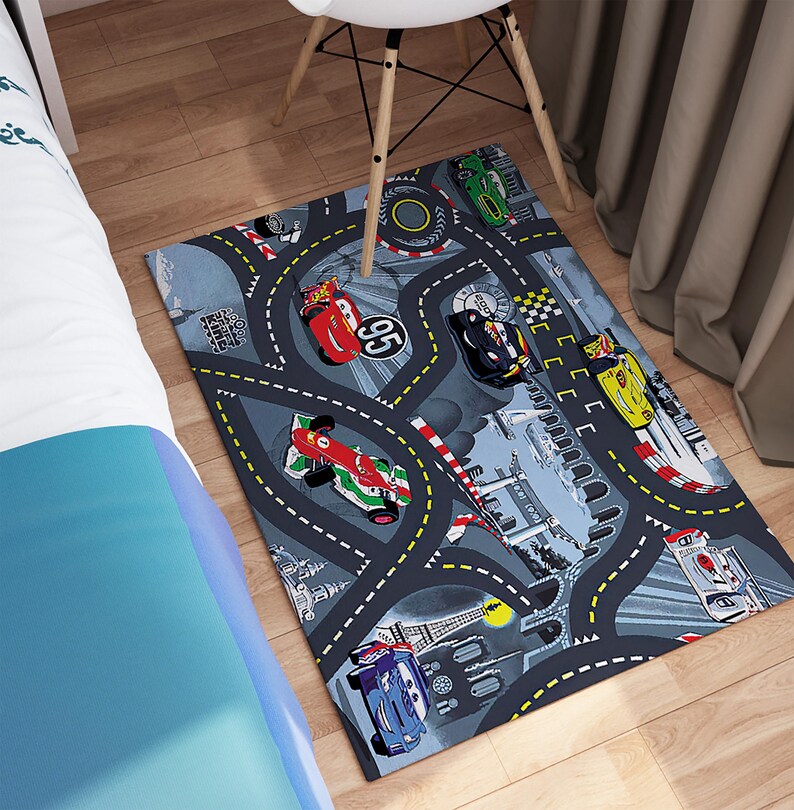 Car Play Mat: Washable Kids Road Rug for Nursery - Etsy
