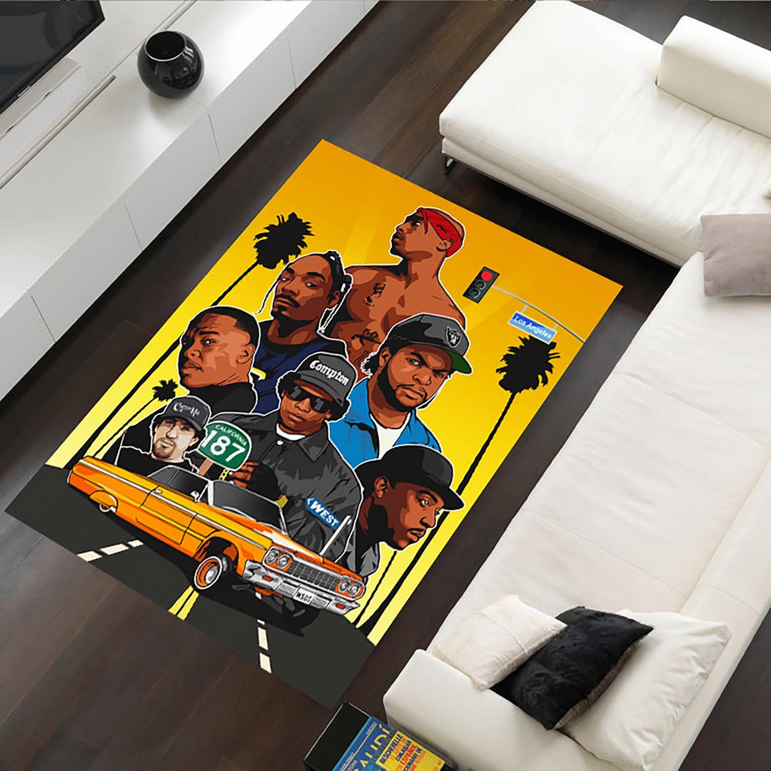 West Coast Legends Rug - Legendary Rapper Rug, Hip-hop Decor, Tribute ...