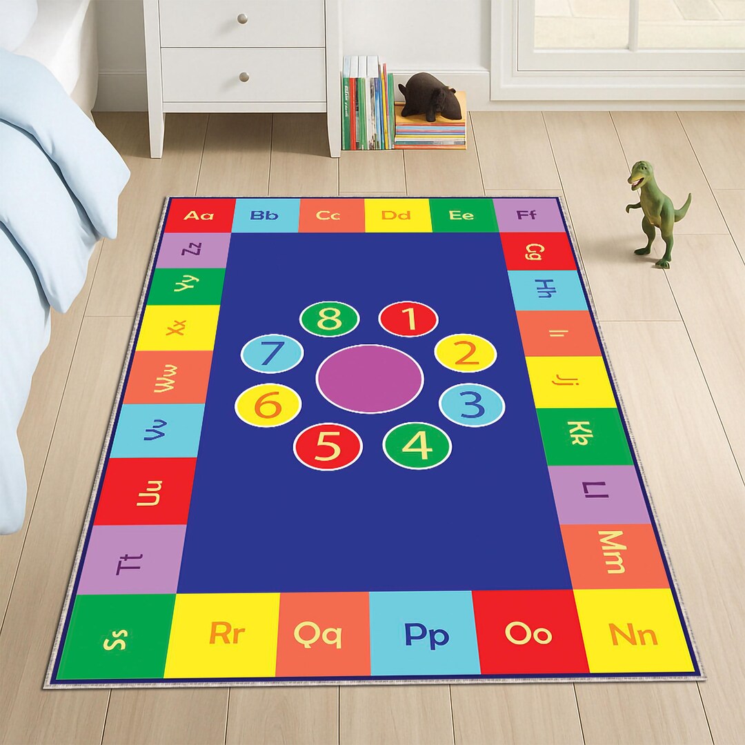 Colorful Alphabet Number Rug – Kids Educational Playroom Rug - Etsy