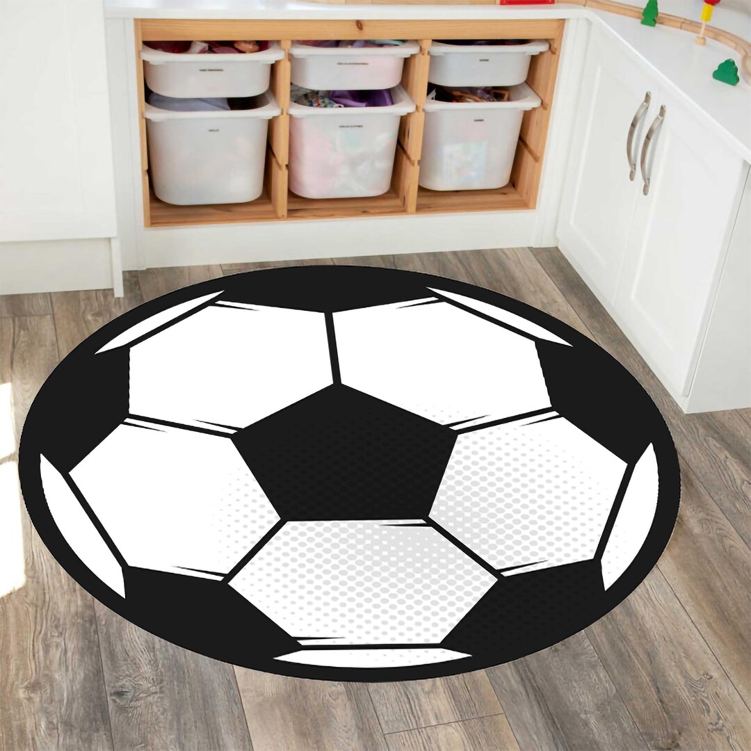 Soccer Ball Rug,football Theme Carpet,kids Soccer Room Rug,soccer Fan ...