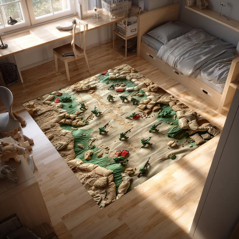 Military Battle Play Mat: Toy Soldier War Zone Rug - Etsy UK