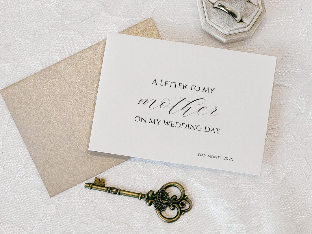 Letter to My Mother Mother of the Bride Letter Wedding Day Gift for Mom ...