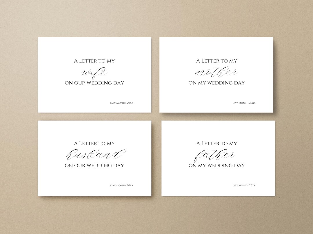 Wedding Letter Template Bundle | Personalized Wedding Day Letters ...