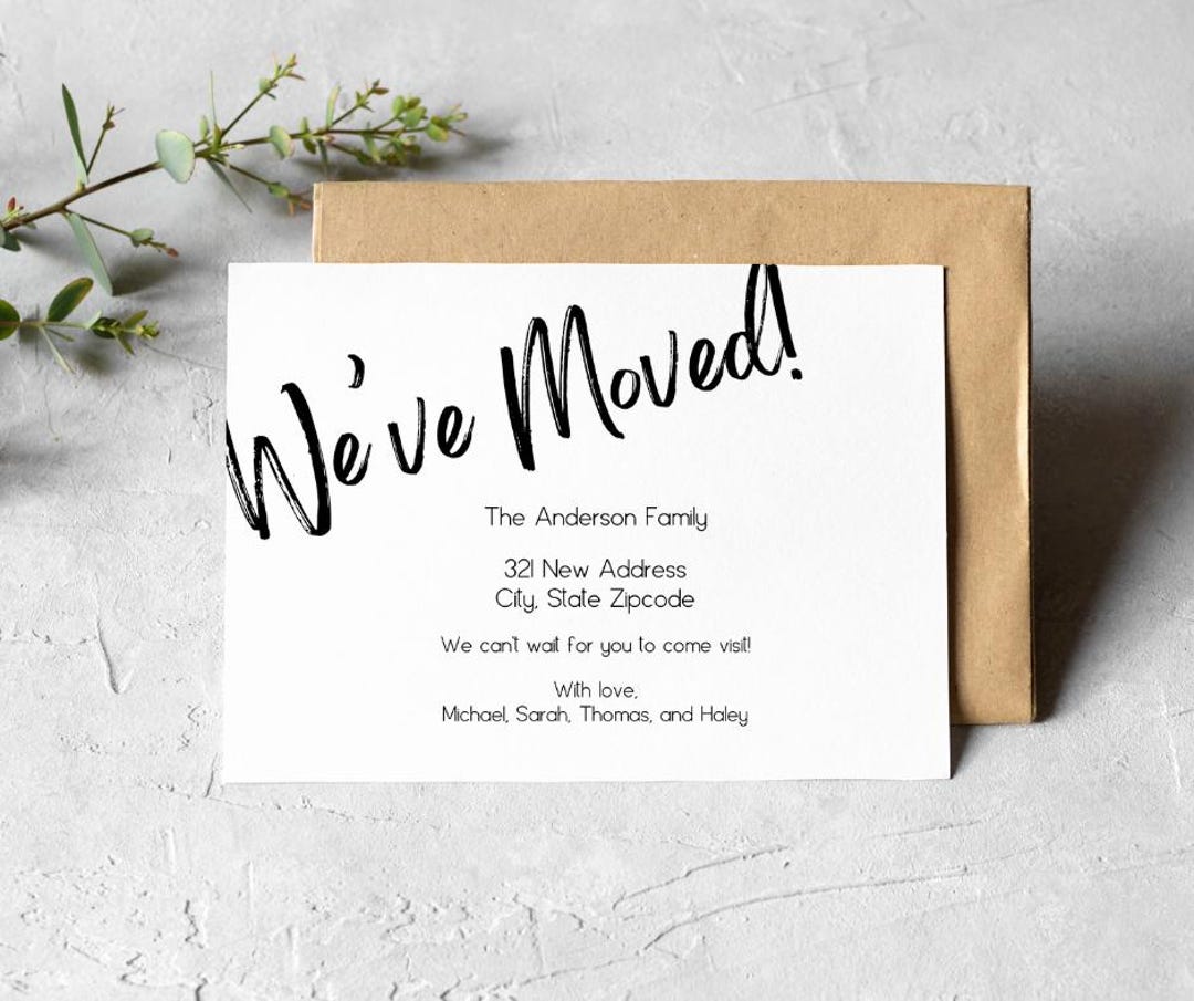 We've Moved Announcement Card Template| New Address Card | Personalized ...
