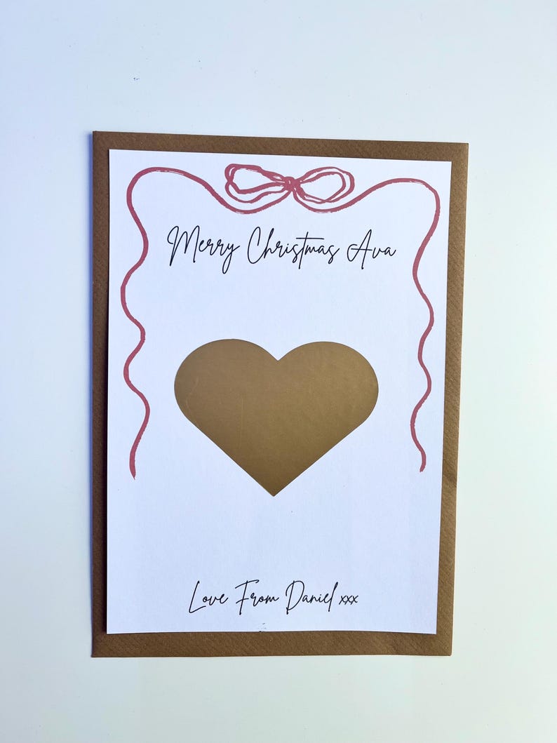 Personalized Scratch Reveal Christmas Card, Surprise Announcement, A5 ...