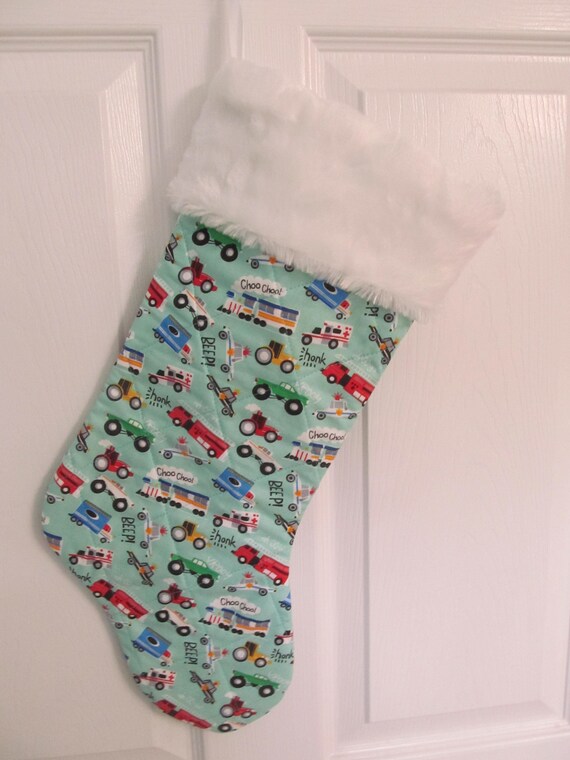 Cars Trains Trucks Ambulance Police Car Christmas Stocking - Etsy