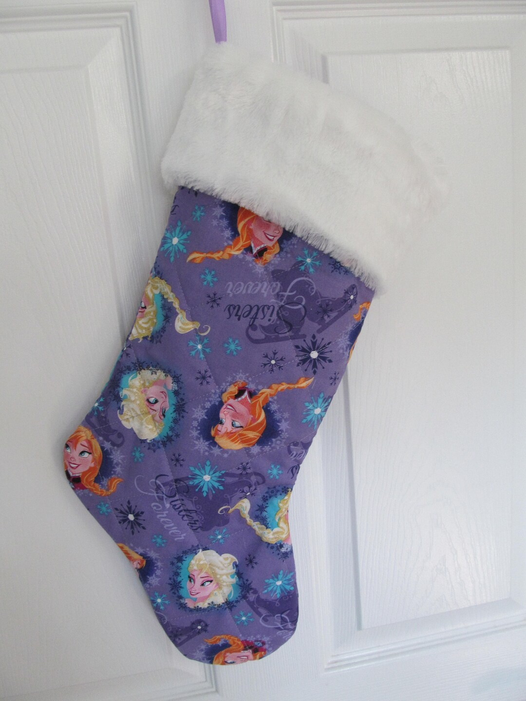 Sisters Characters Snow Queen Christmas Stocking Lined and Quilted ...