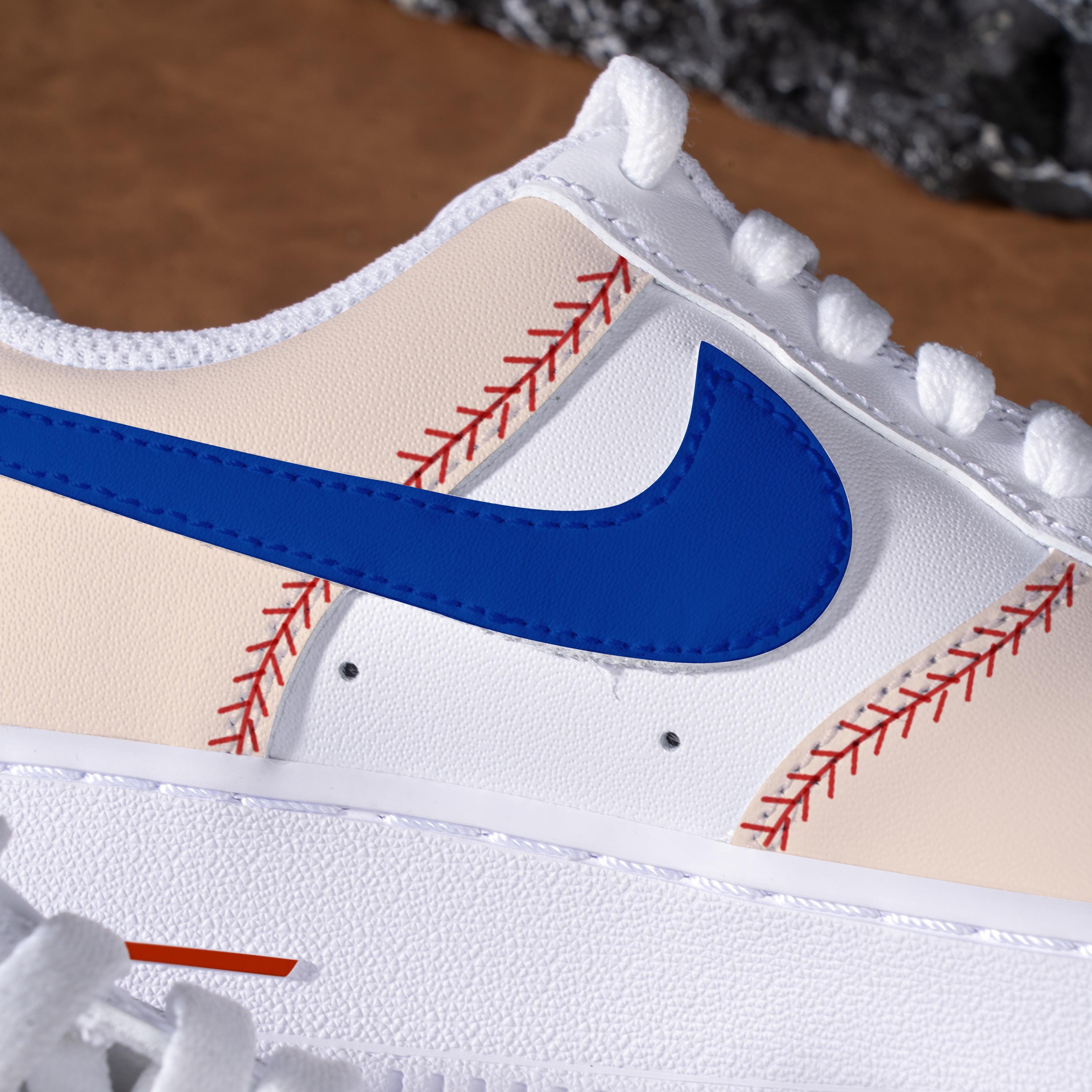 Hand Painted Baseball Sneakers Custom Baseball Themed Air Force 1 ...