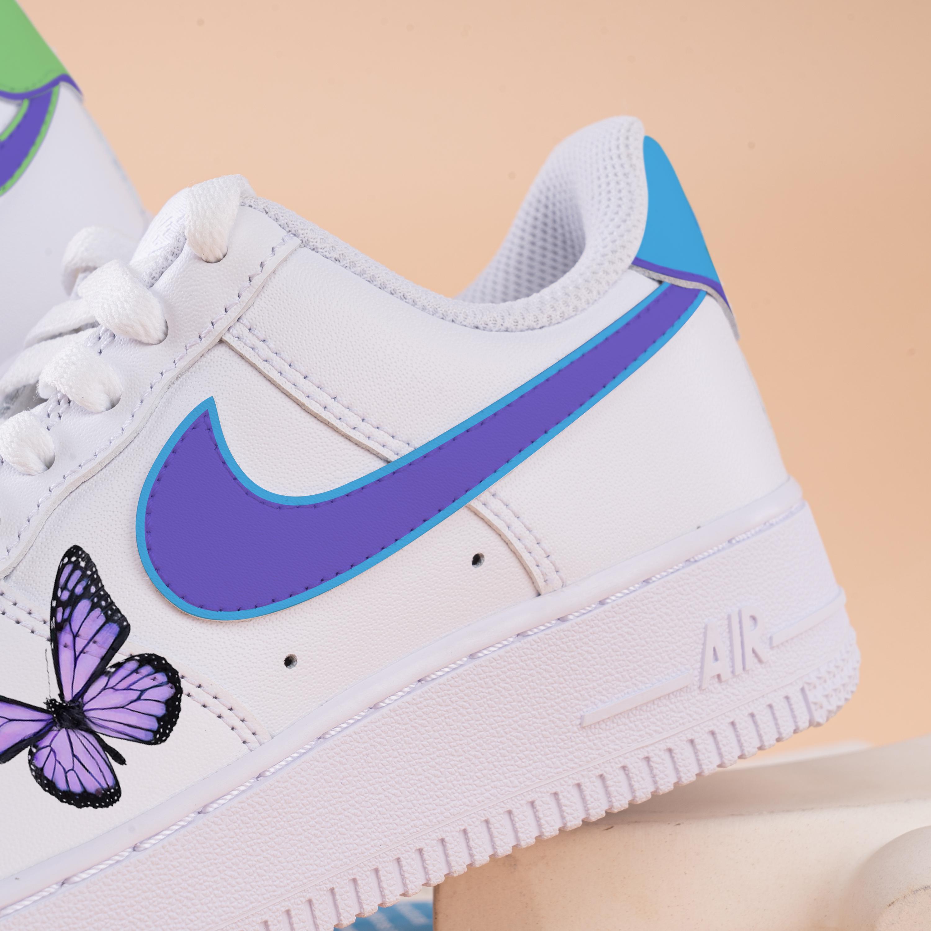 Purple Butterfly Air Force One Hand Painted Butterfly Air Force 1 ...