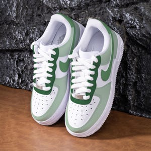 Sage Green Air Force 1 Hand Painted Light Green Sneakers Custom Colour AF1 Sneakers Pastel Green ...