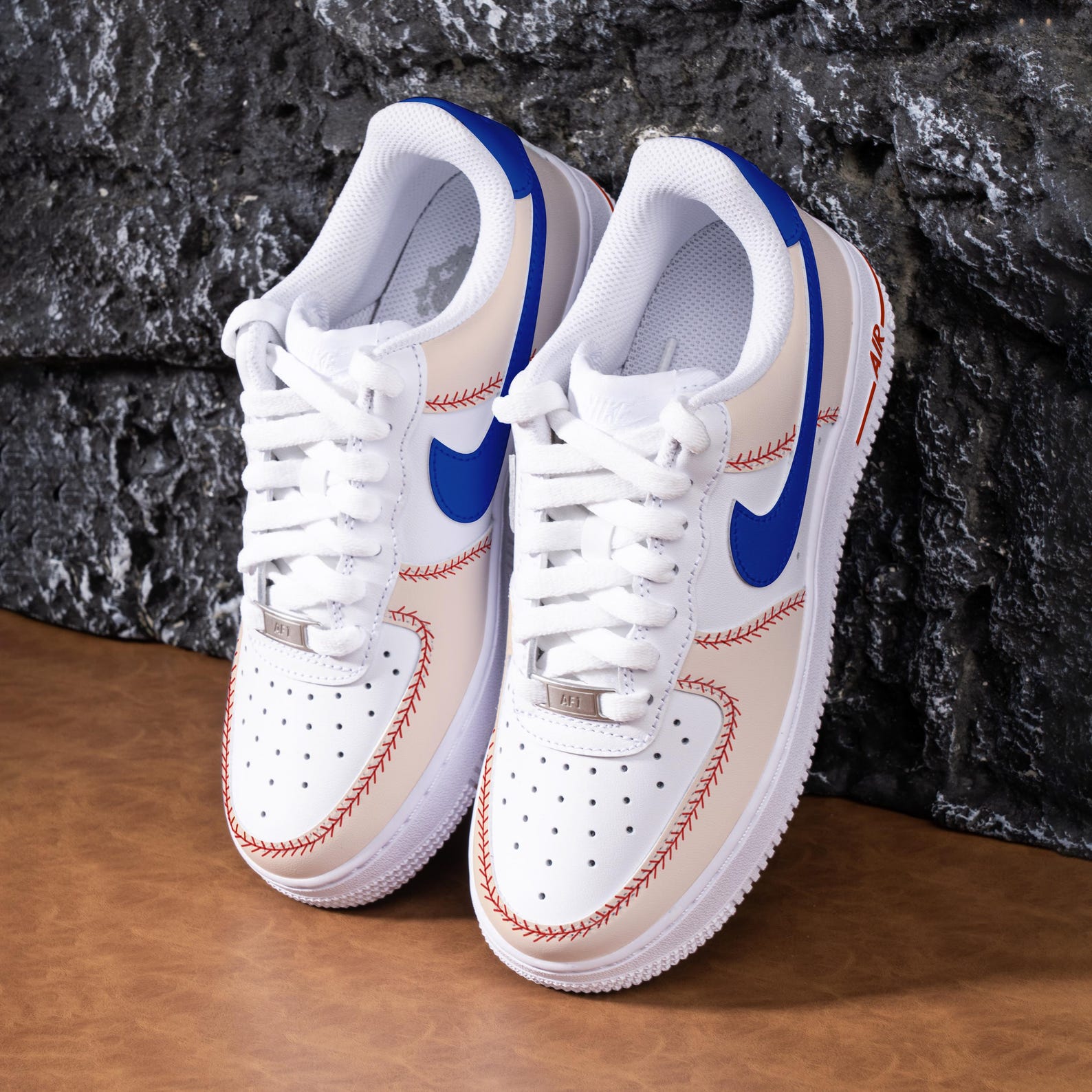 Hand Painted Baseball Sneakers Custom Baseball Themed Air Force 1 ...