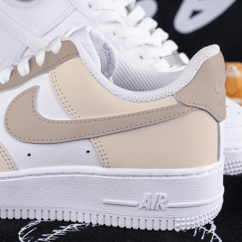 Beige Brown Air Force One Hand Painted Beige Air Force 1 Custom Brown ...