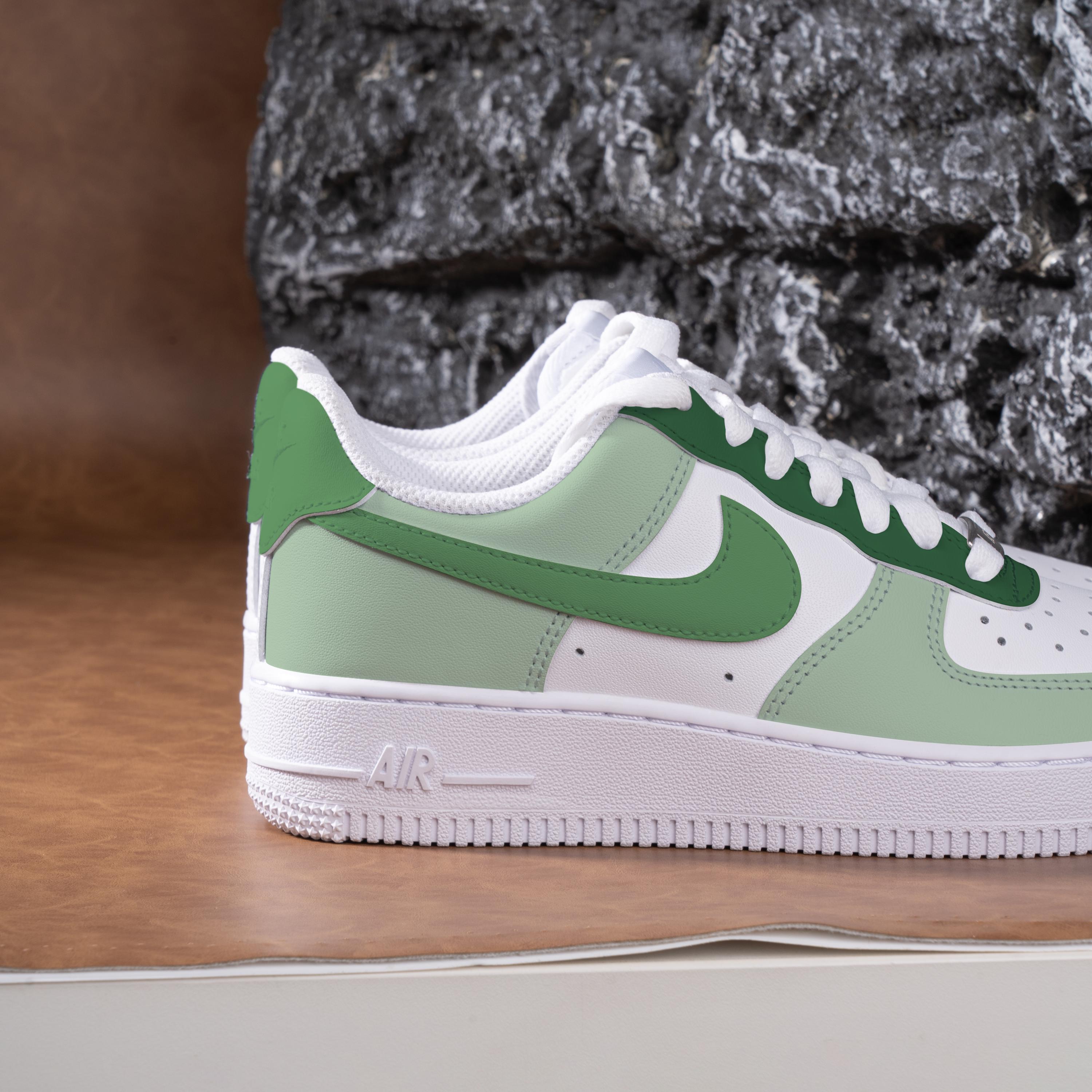 Sage Green Air Force 1 Hand Painted Light Green Sneakers Custom Colour AF1 Sneakers Pastel Green ...