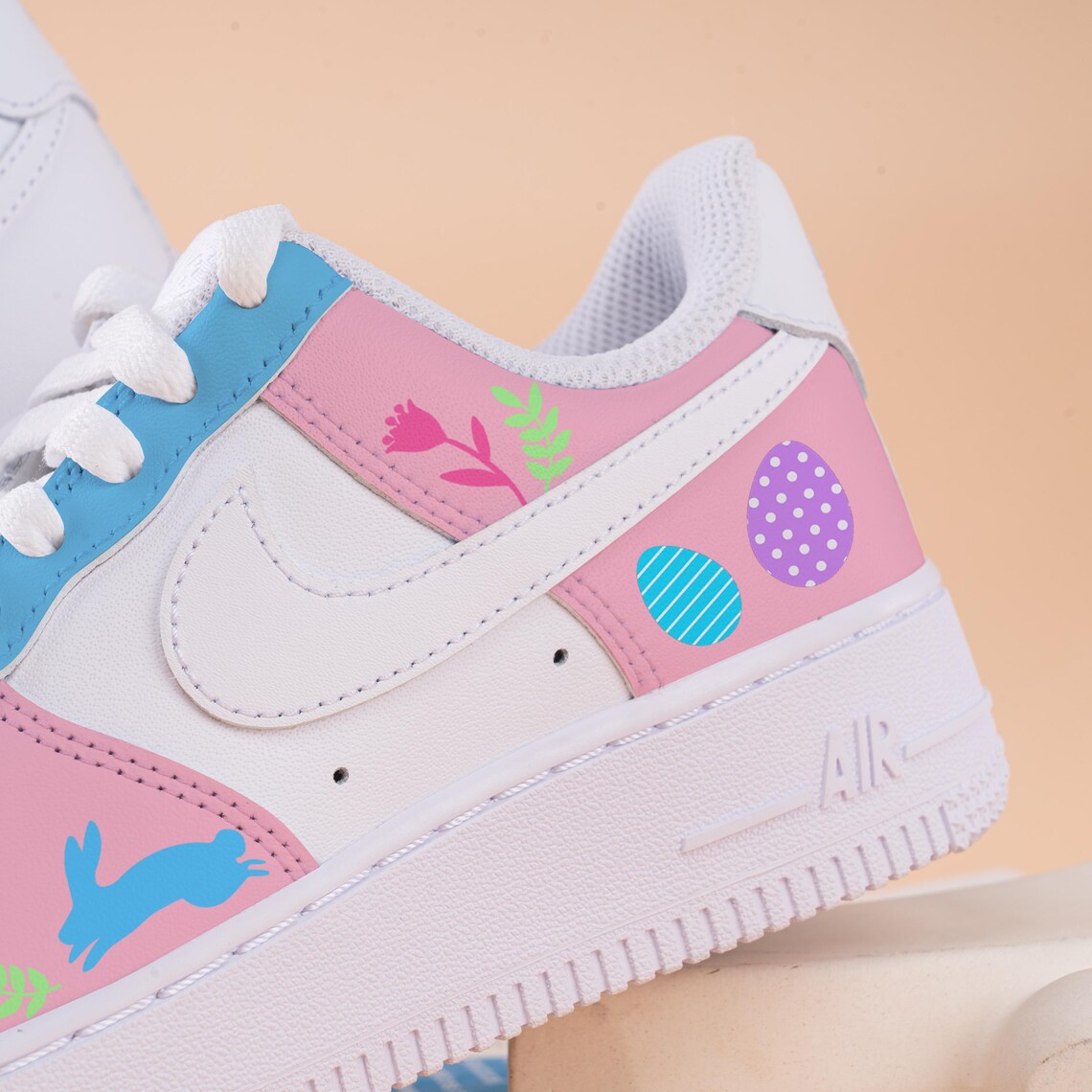 Easter Air Force One Hand Painted Blue Pink Air Force 1 Custom Easter ...