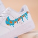 Blue Drips Air Force One Hand Painted Blue Orange Air Force 1 Custom ...