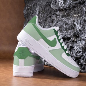 Sage Green Air Force 1 Hand Painted Light Green Sneakers Custom Colour AF1 Sneakers Pastel Green ...