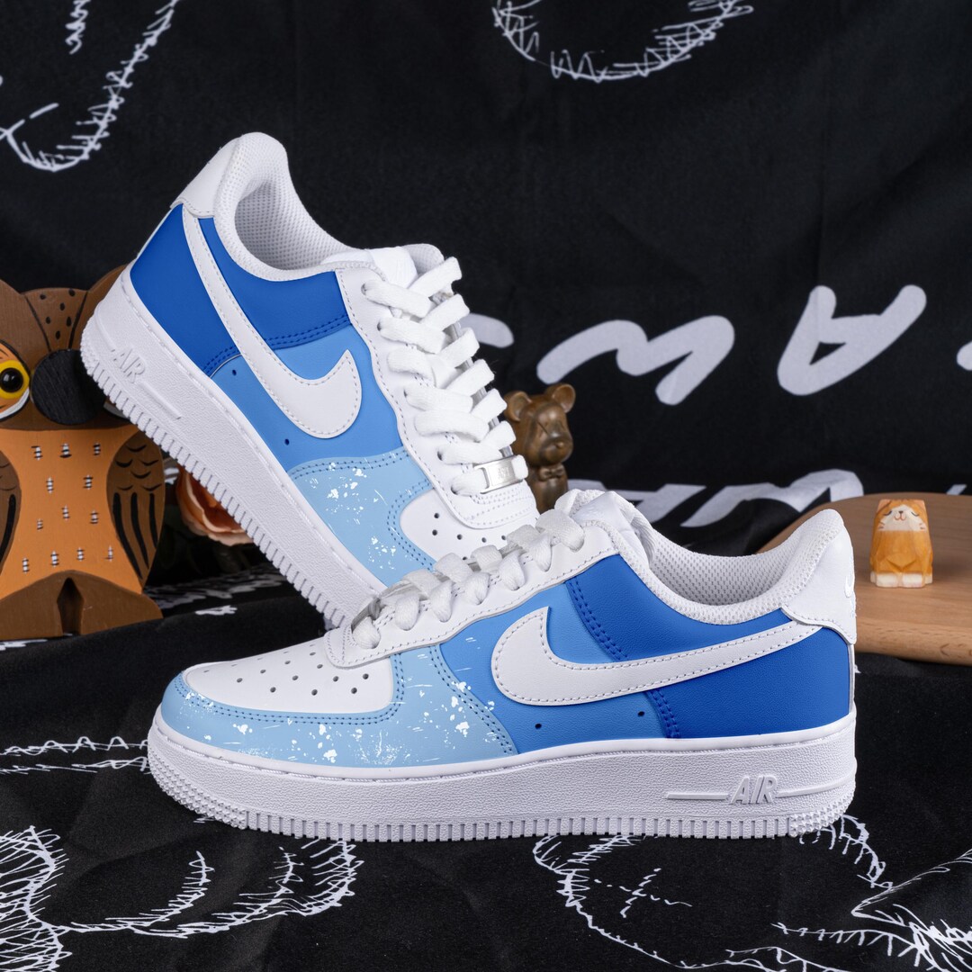 Splash Air Force One Hand Painted Blue Air Force 1 Custom Splash Drips ...