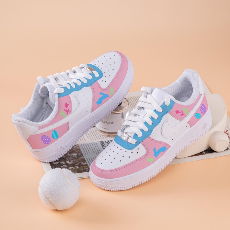 Easter Air Force One Hand Painted Blue Pink Air Force 1 Custom Easter ...