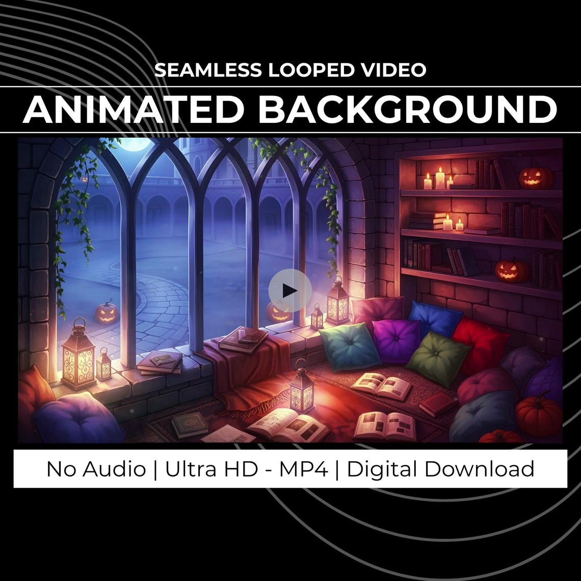 Cozy Fantasy Stream Background | Animated Dark Academia Loop for Twitch ...