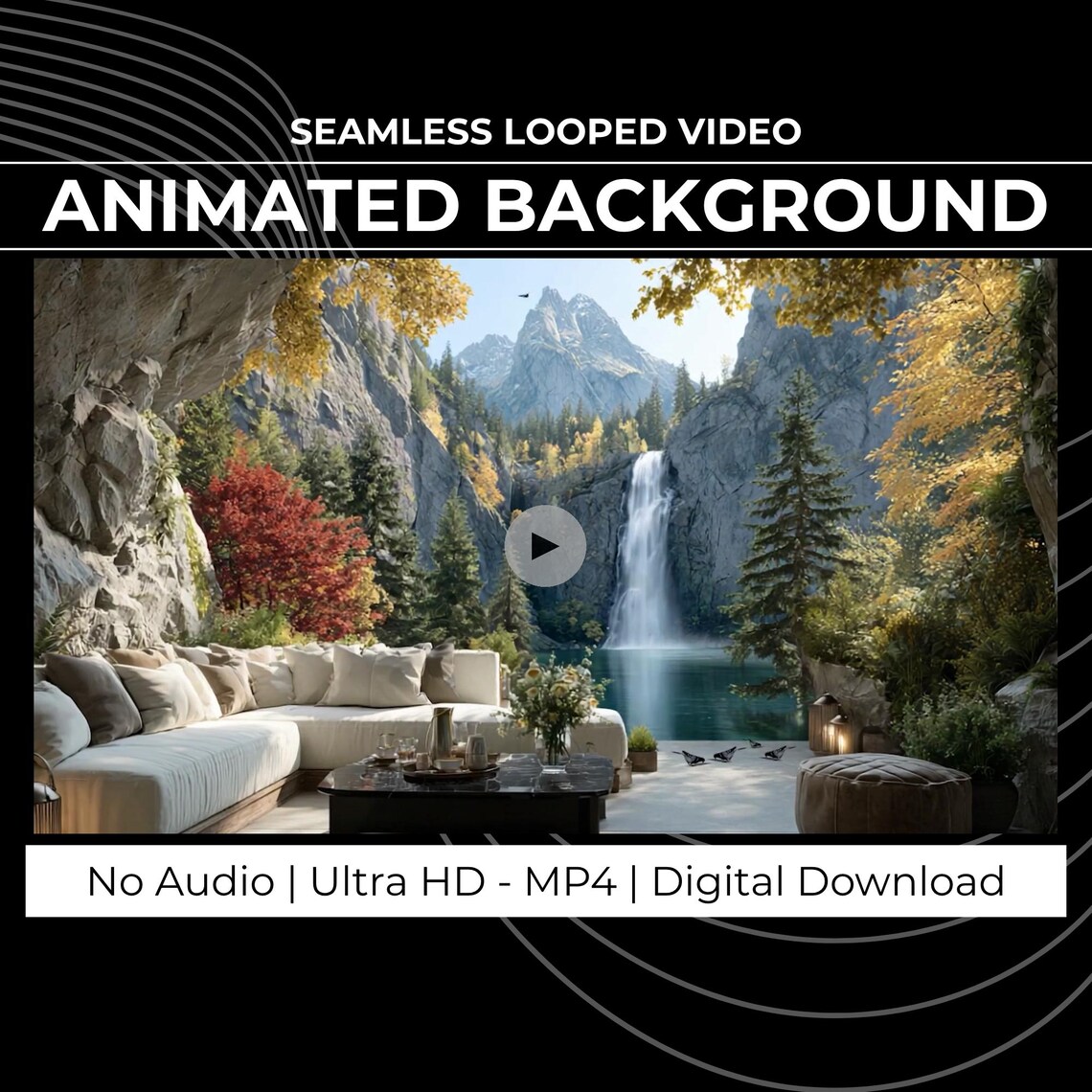 HD Nature Waterfall Animated Background for Streamers, Vtubers ...