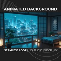 Onsen Hotspring Background for Vtuber, Ambient ASMR Backdrop, Night in ...
