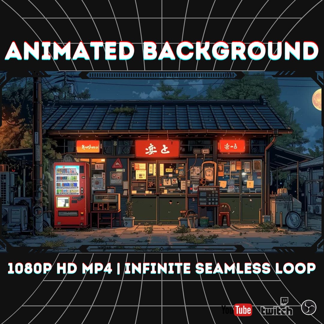 Japanese Street Food Stall Animated Background: 1080p Seamless Loop ...