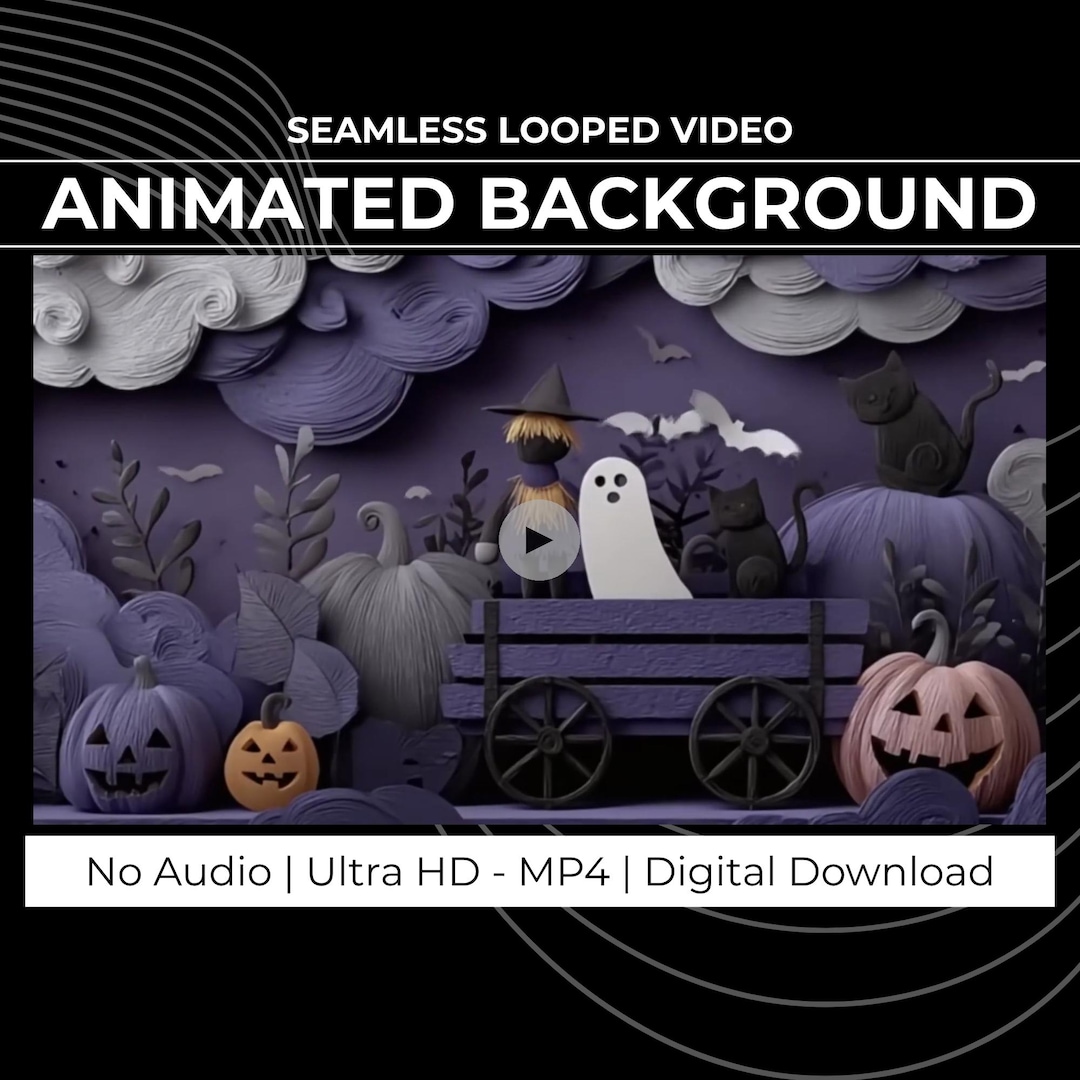 Cozy Spooky Halloween Animated Background Loop for Streamers, Vtubers ...