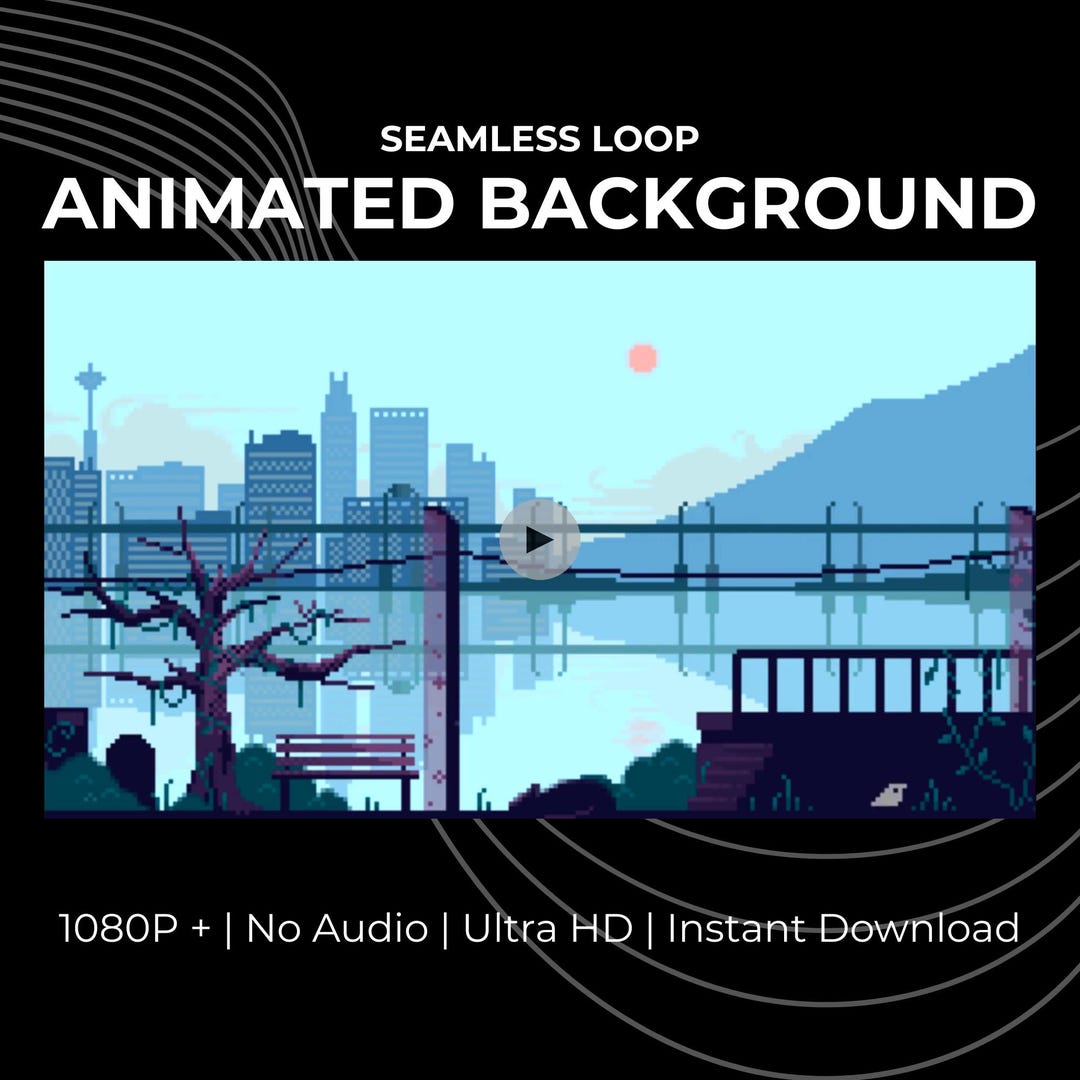 Chill Pixel Art Lofi Stream Background | Seamless Loop Animated ...