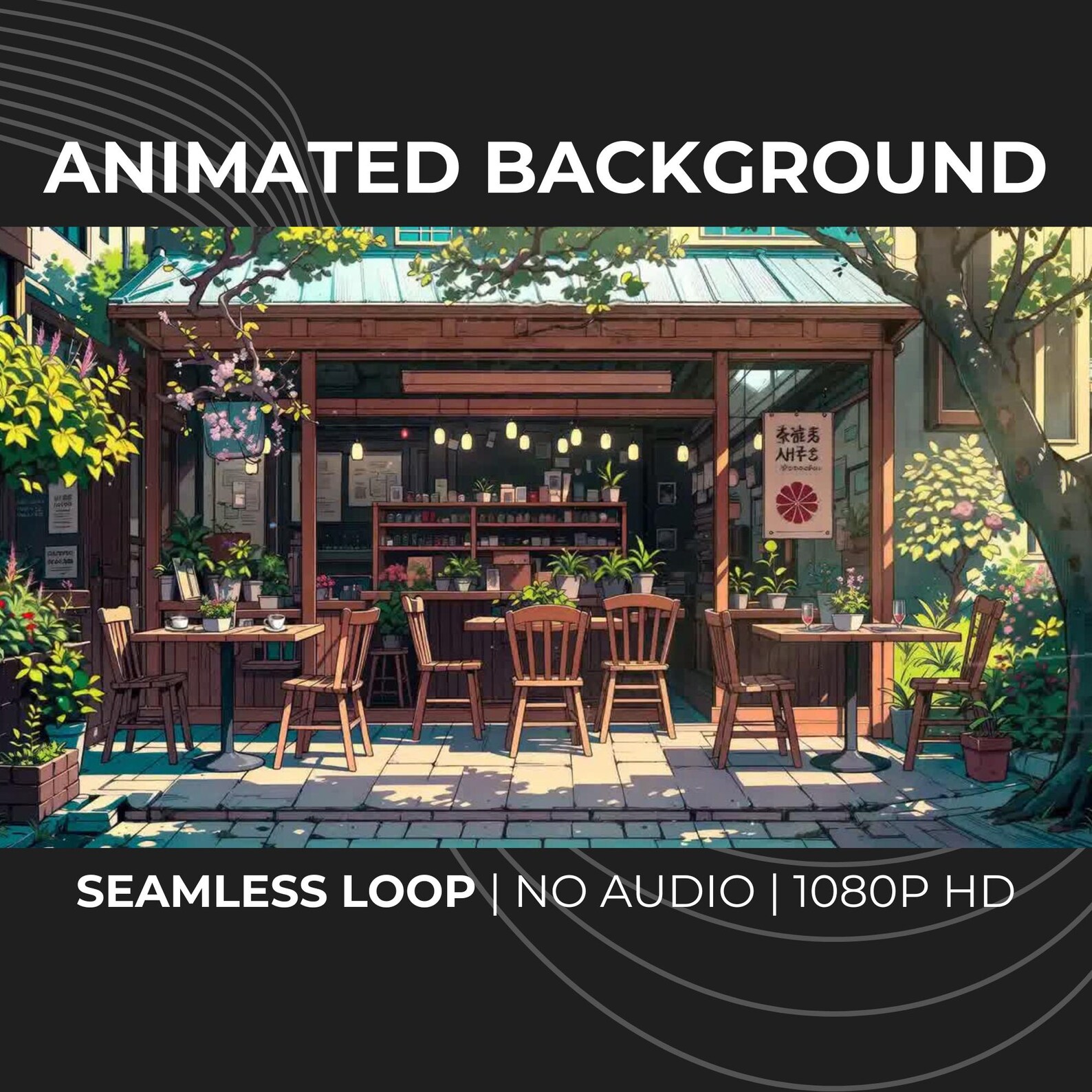 Cozy Cafe Animated Background Loop: Streaming Overlay (1080p Digital ...