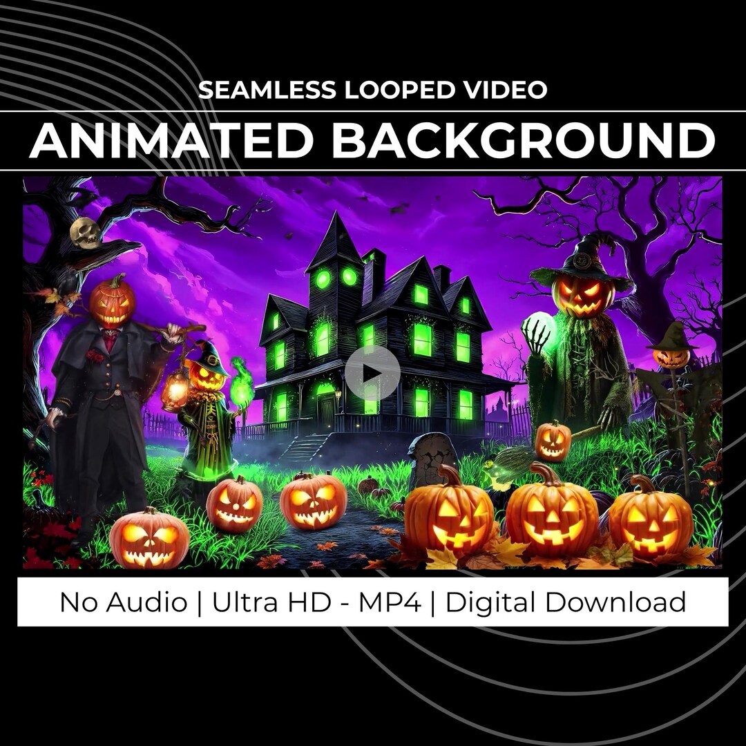 Spooky Halloween Stream Background HD | Animated Haunted House Loop for ...