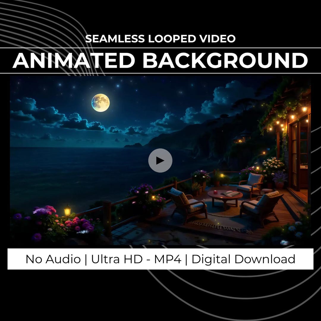 Cozy Moonlight Animated Background Loop for Twitch OBS Youtube ...