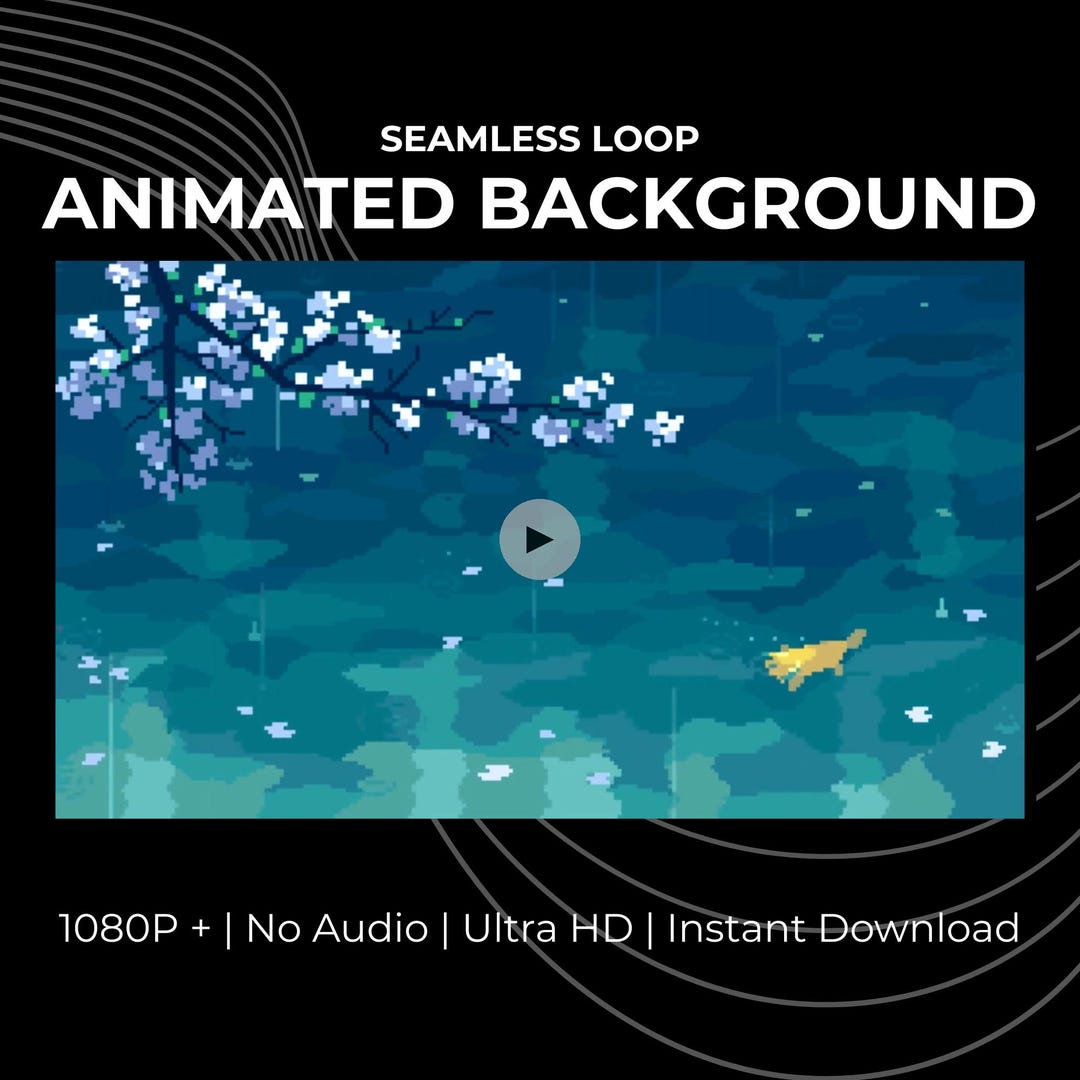 Pixel Art Cherry Blossom Animated Background Loop for Twitch OBS ...