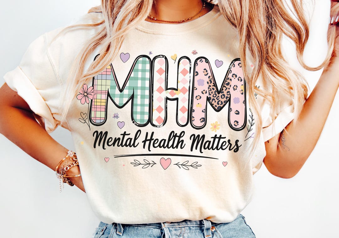 Preppy Boho MHM, Mental Health Matters PNG, Retro Boho MHM Png, Mental ...