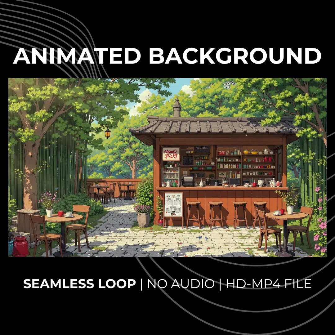 Ghibli Style Animated Cafe Background: Seamless Looping Tea House Video ...