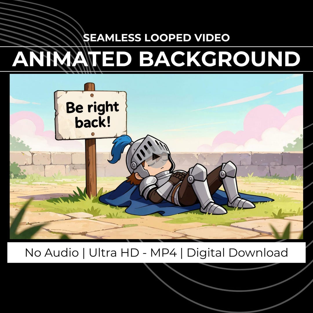 Sleeping Knight BRB Screen for Twitch Youtube OBS Zoom | Vtuber ...