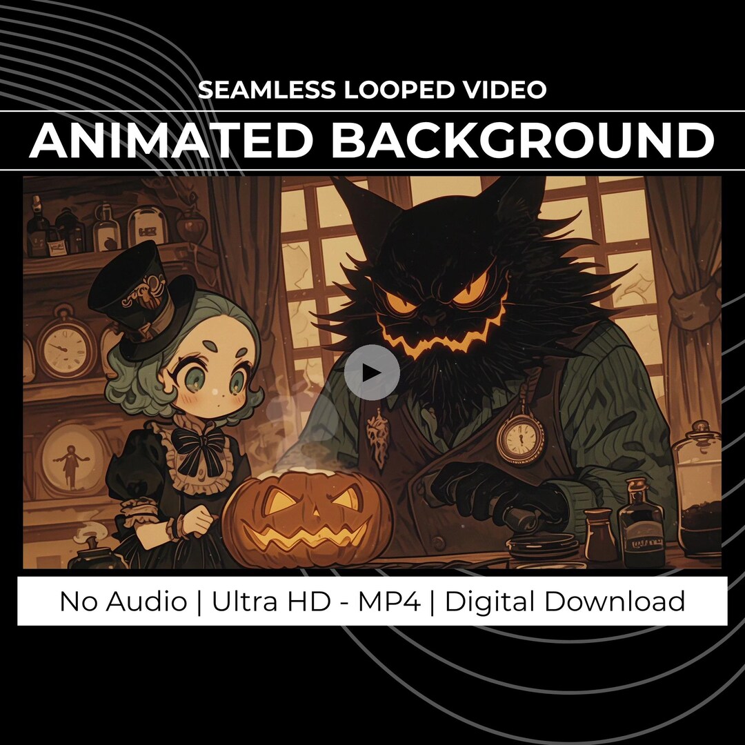 Spooky Halloween Stream Background | Gothic Anime Vtuber Overlay | Cozy ...