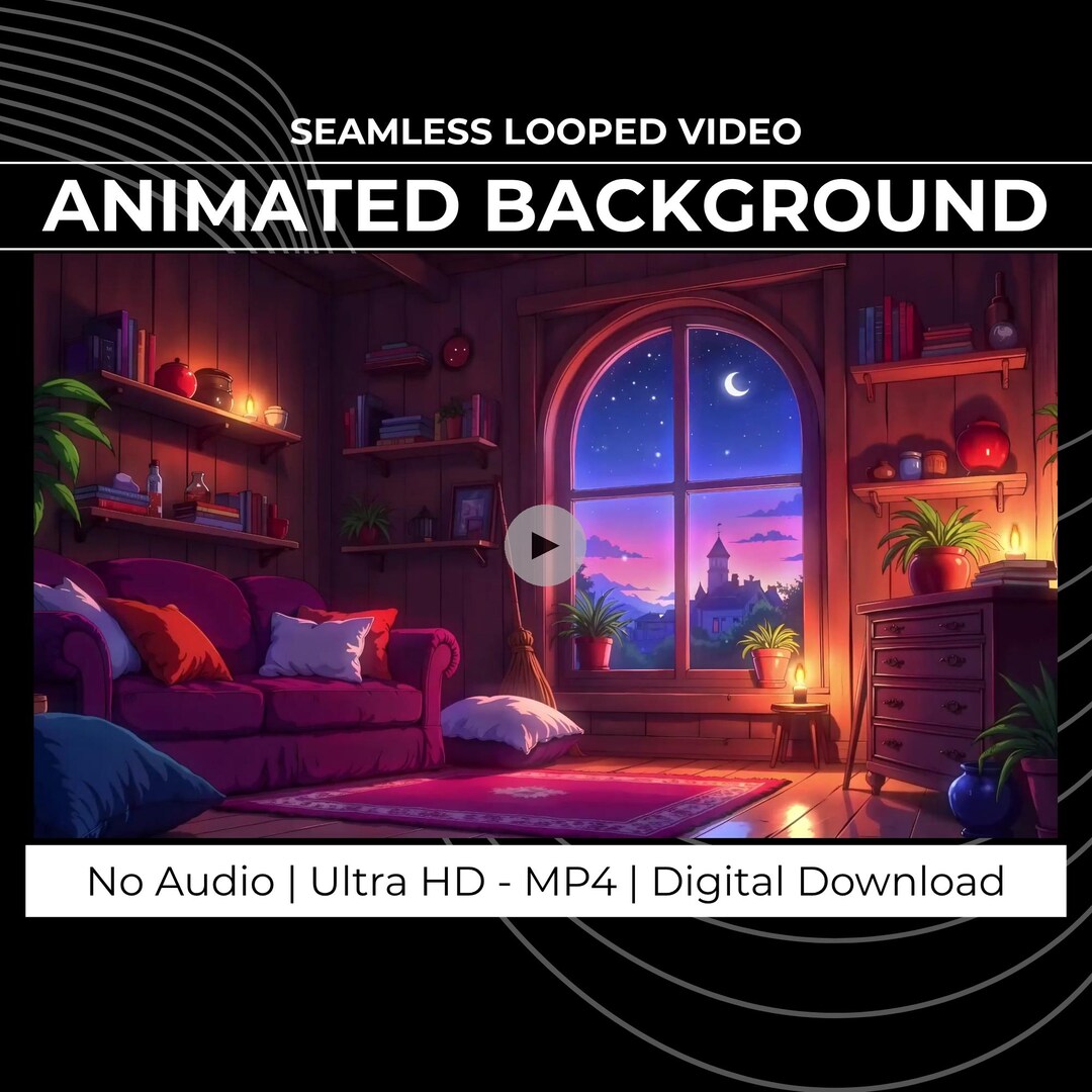 Cozy Dreamy Anime Room Animated Background Loop for Twitch OBS Vtuber ...