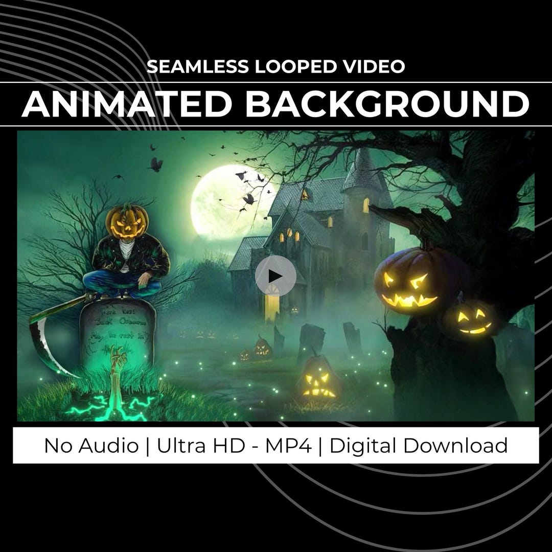 Spooky Halloween Animated Background Loop for Twitch OBS Vtuber ...