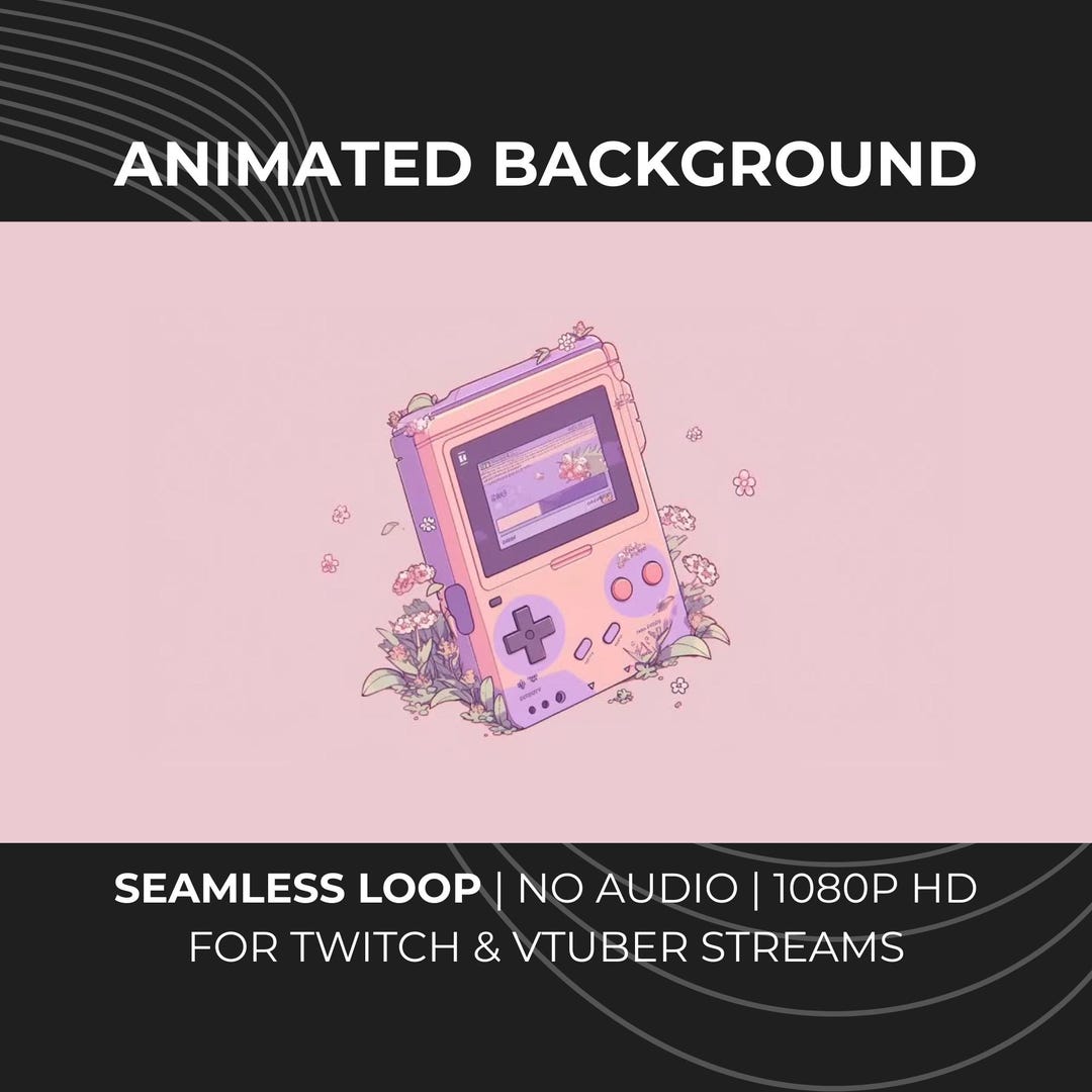 Retro Handheld Console Animated Stream Background: Pixel Art Gaming ...