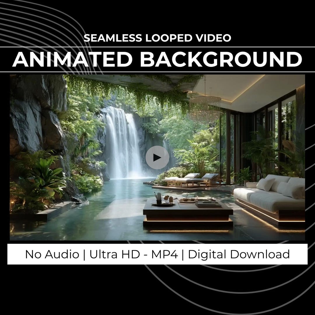 Luxury Nature Waterfall Stream Background Loop HD | Relaxing Aesthetic ...