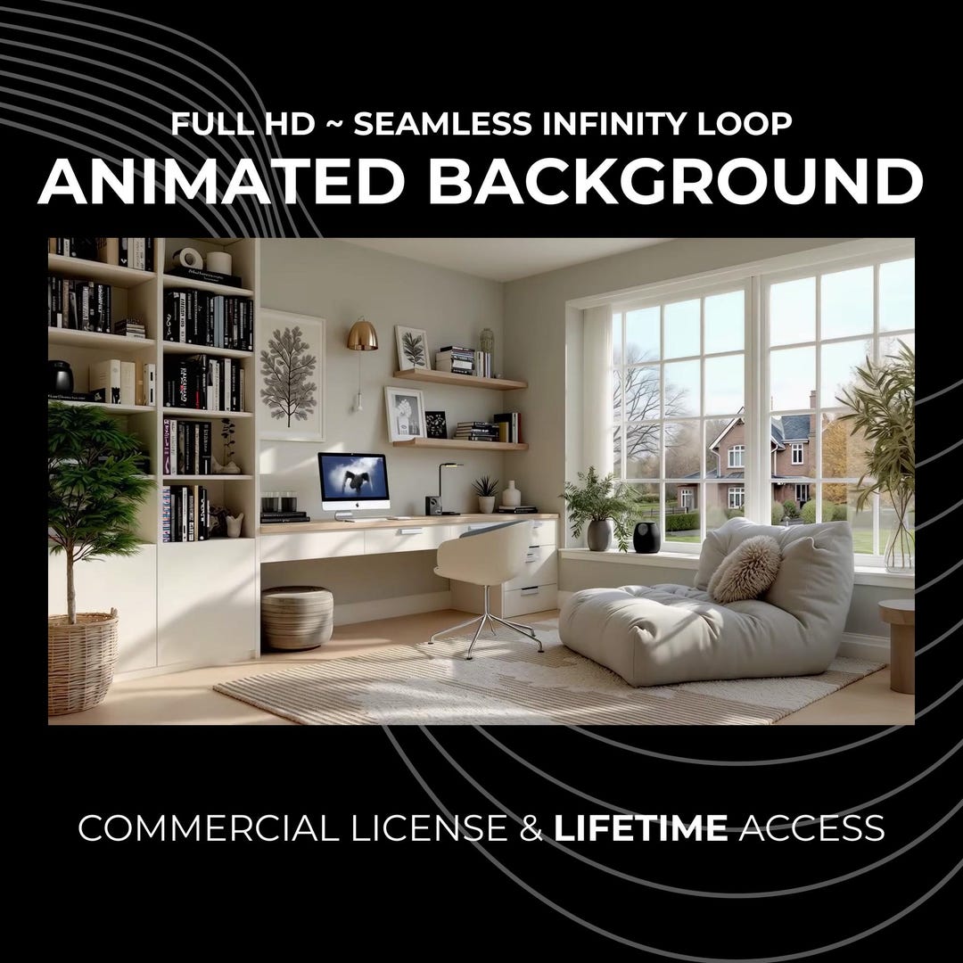 Cozy Aesthetic Home Office Animated Background Loop HD | Relaxing ...