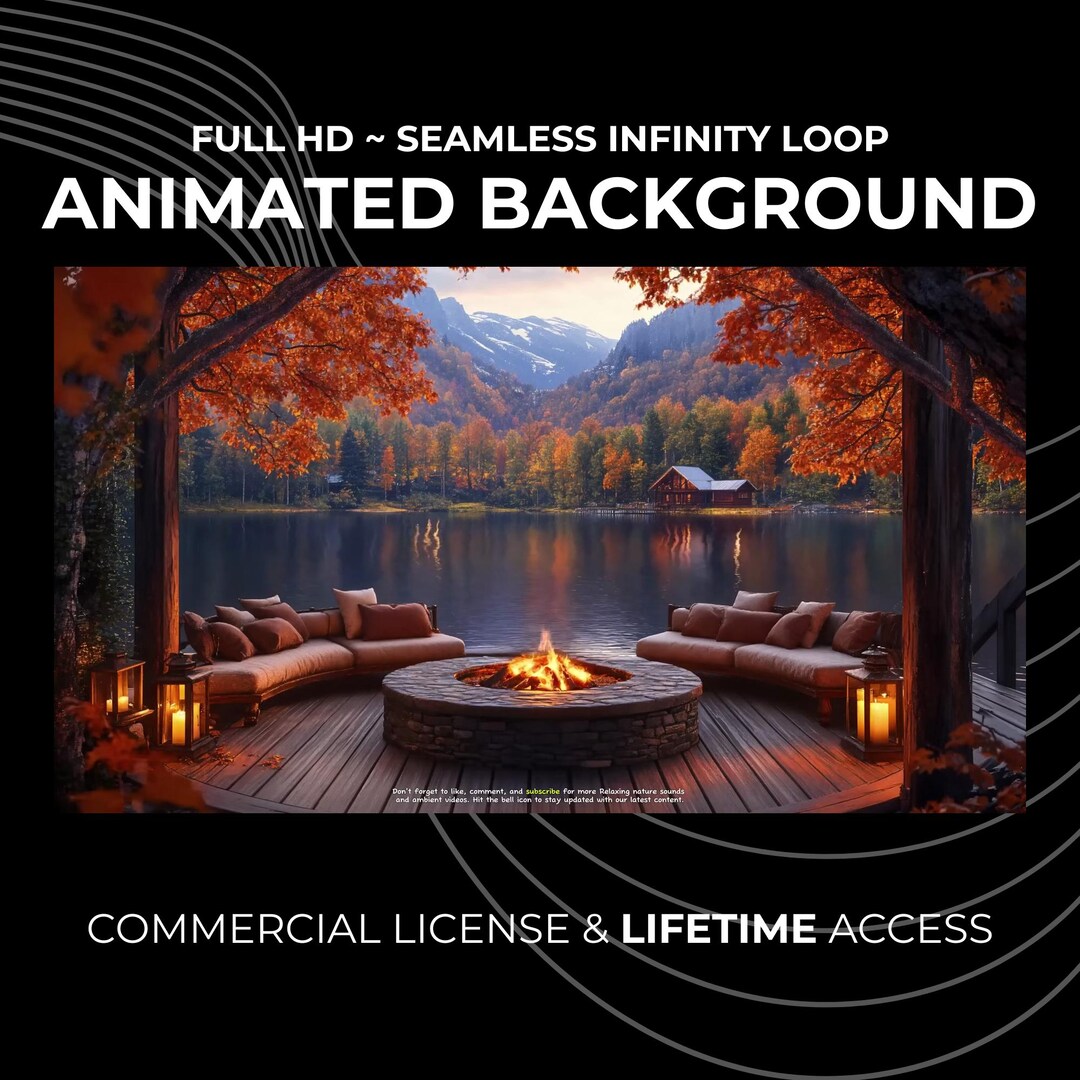 Cozy Autumn Lakeside Ambiance - Fire Pit Lofi - HD 4K Cute Loop ...