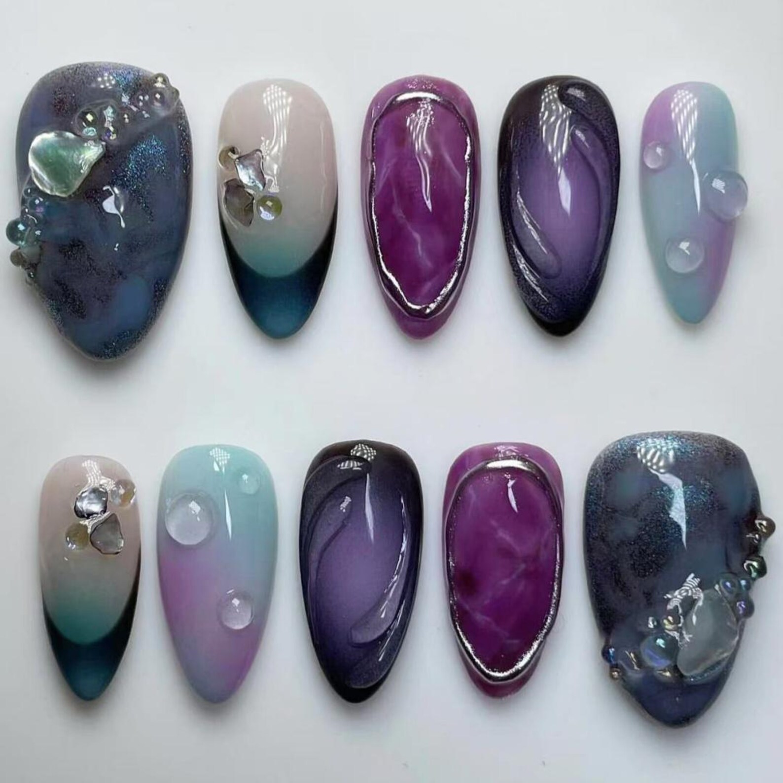 Handmade Nails/custom Press on Nails/party Press on Nails/flakes for ...