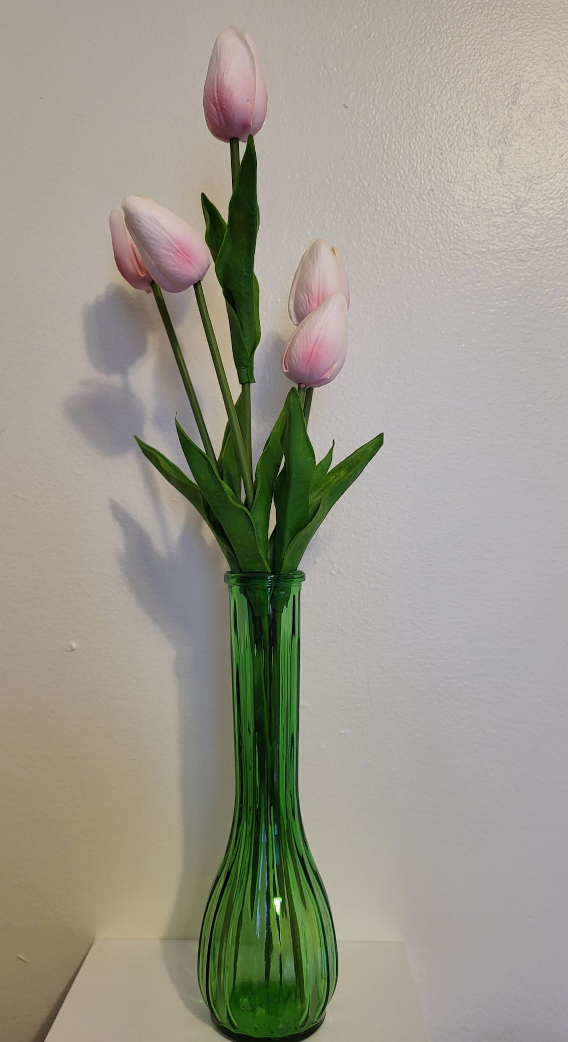 Vintage Fluted Green Glass Bud Vase - Etsy