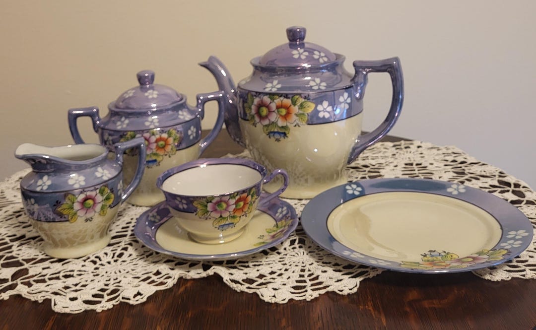 Delicate Japanese Lusterware Tea Set - Etsy